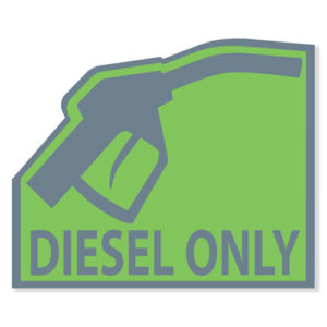 Diesel Fuel Only Warning Sign Reminder Gas Cap Cover Marker Layered ...